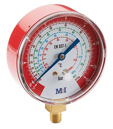 RELOJ MANOMETRO ALTA TEMPERATURA ESFERA 63MM R22-R134A-R404A-R407C ...